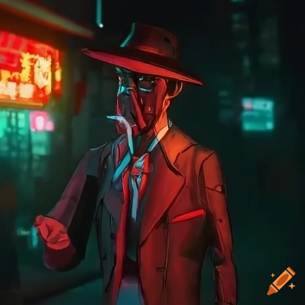 Glowing yellow human agent in a suit on Craiyon