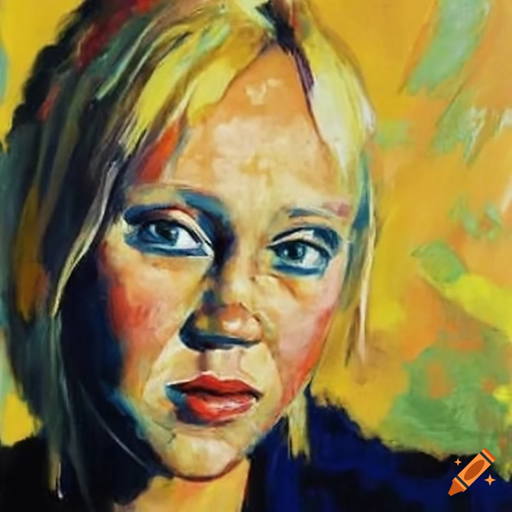 Portrait painting of agnetha fältskog on Craiyon