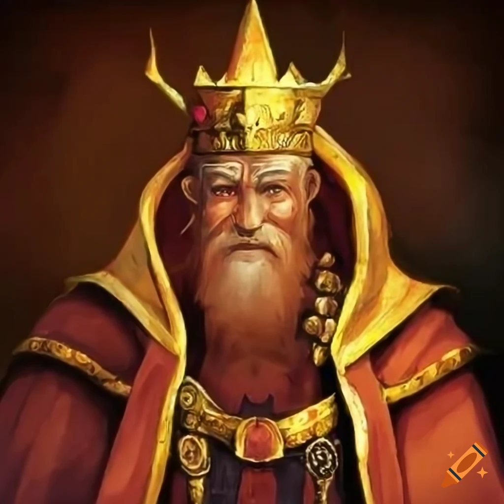 Image of a medieval king on Craiyon