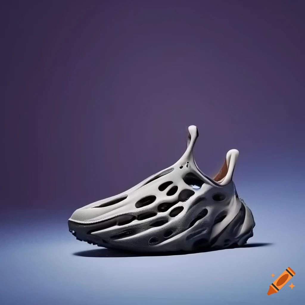 Futuristic foam Yeezy hiker Alien shoe collaboration with Crocs on Craiyon