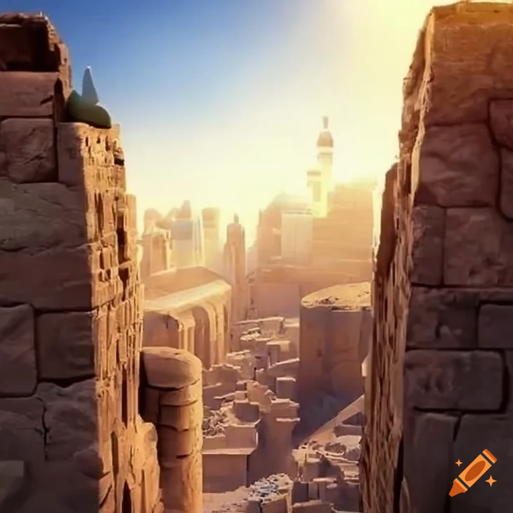 Ancient stone cube in mecca city on Craiyon