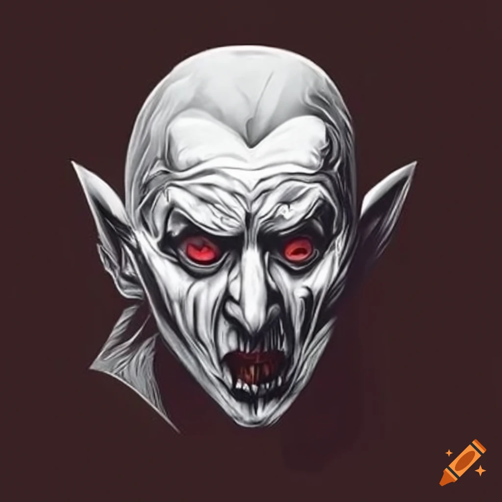 Front view of a modern dracula mask on Craiyon