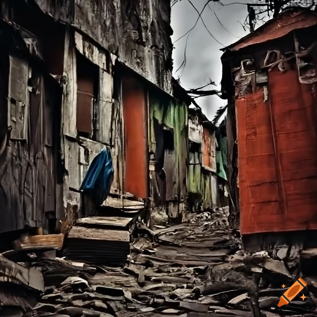 Urban slums on Craiyon