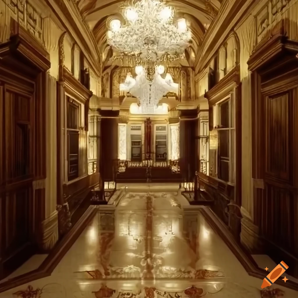 Luxurious mansion hallways