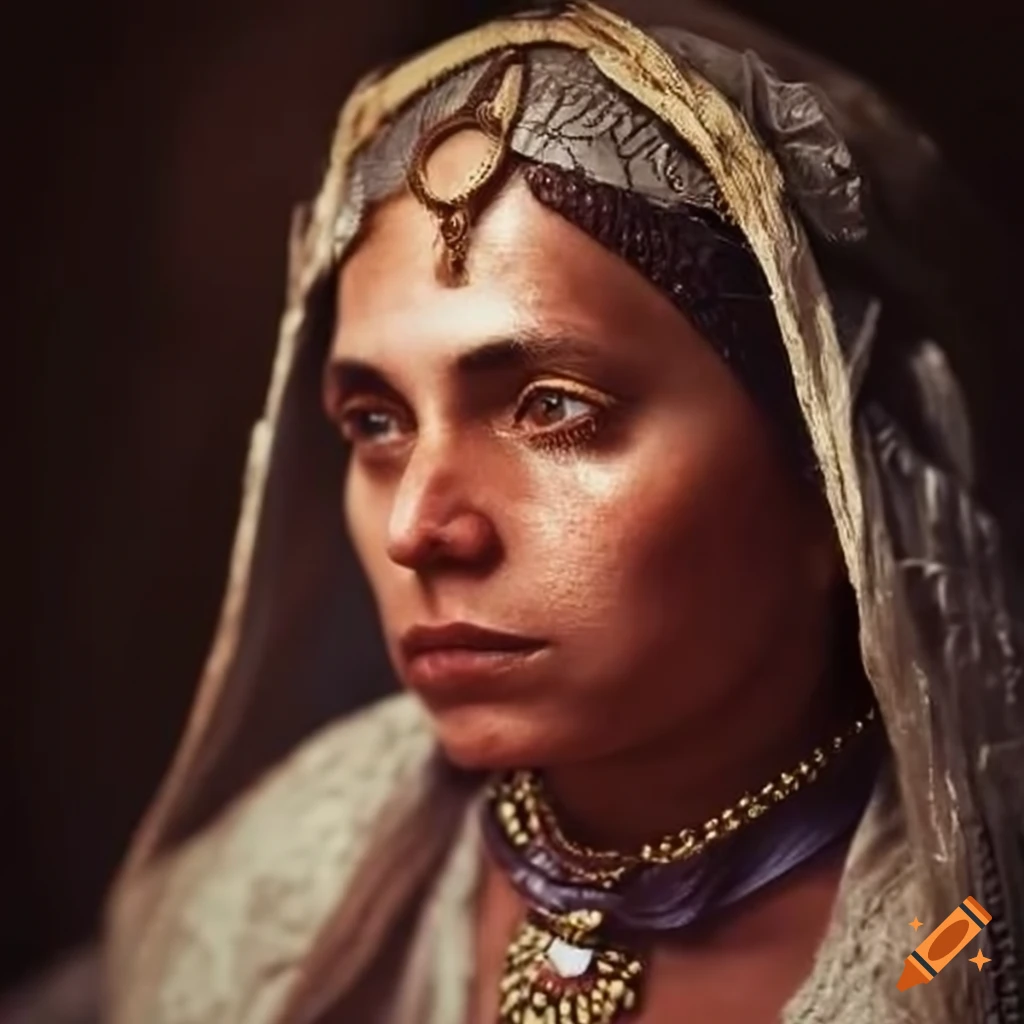 Medieval woman in traditional clothing on Craiyon