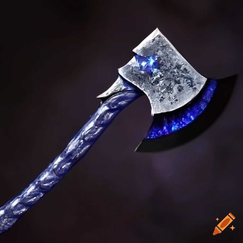 Image of a magical axe with a star sapphire on Craiyon