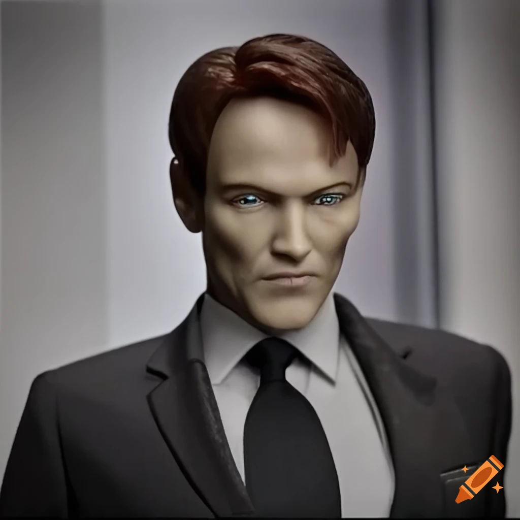 Stephen Moyer as Bill Compton doll in black suit on Craiyon