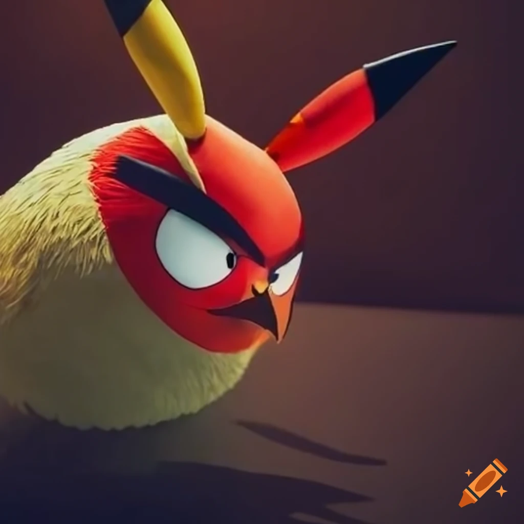 Fusion of angry bird and pikachu on Craiyon