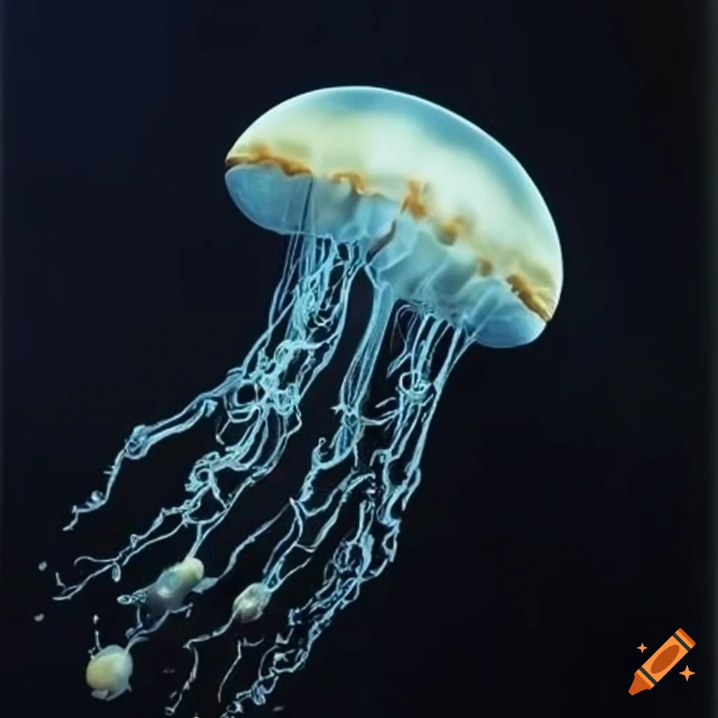 Salvador Dali's painting of floating jellyfish on Craiyon