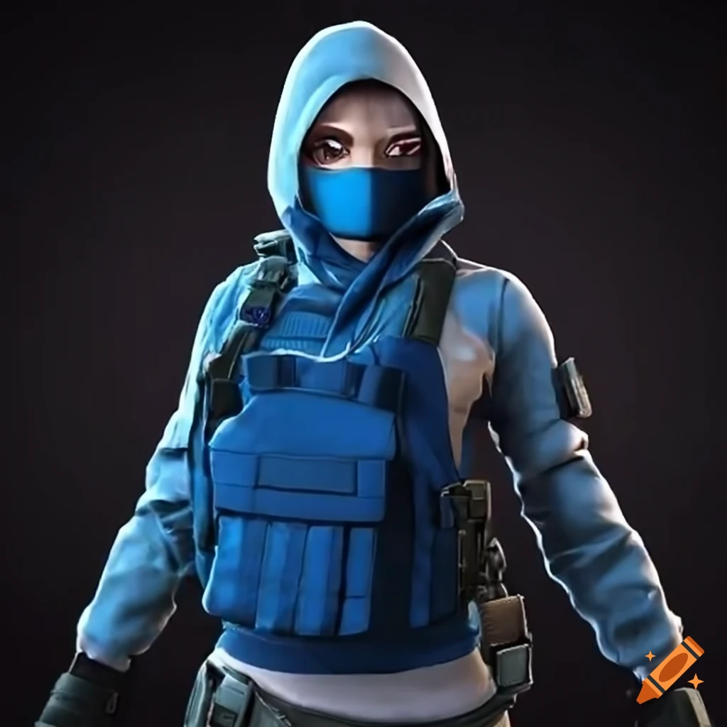 Cosplayer dressed as sally the medic from counter strike