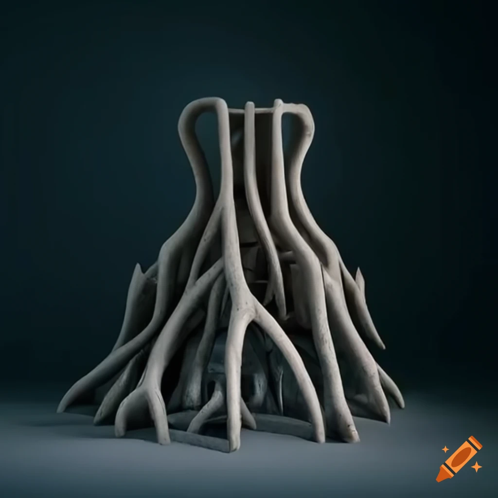 Intricate concrete mangrove root structure design on Craiyon