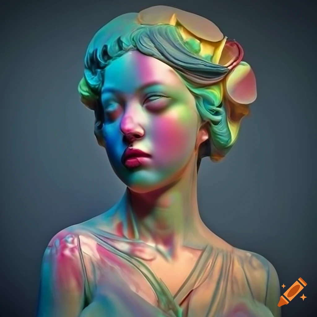 Sculpture with intricate details and vibrant colors on Craiyon