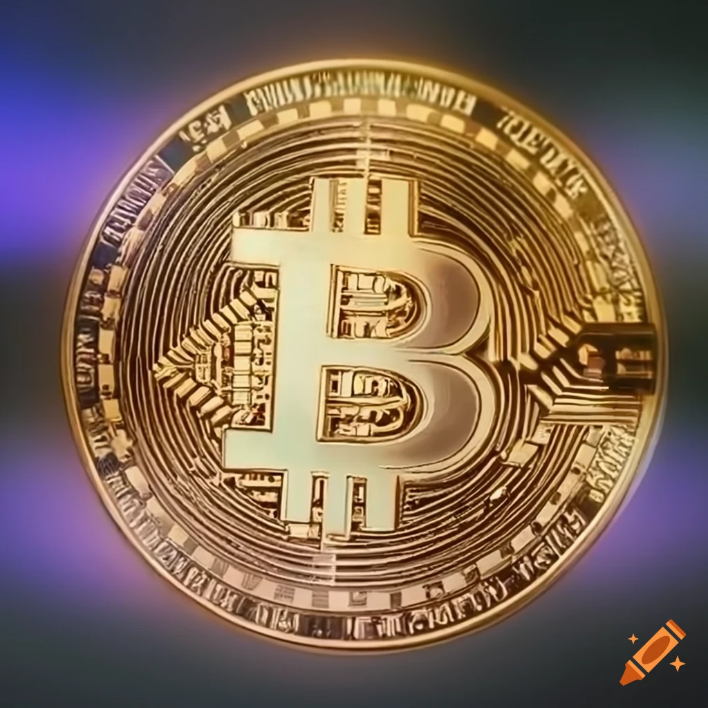 Abstract bitcoin logo with surrounding elements on Craiyon