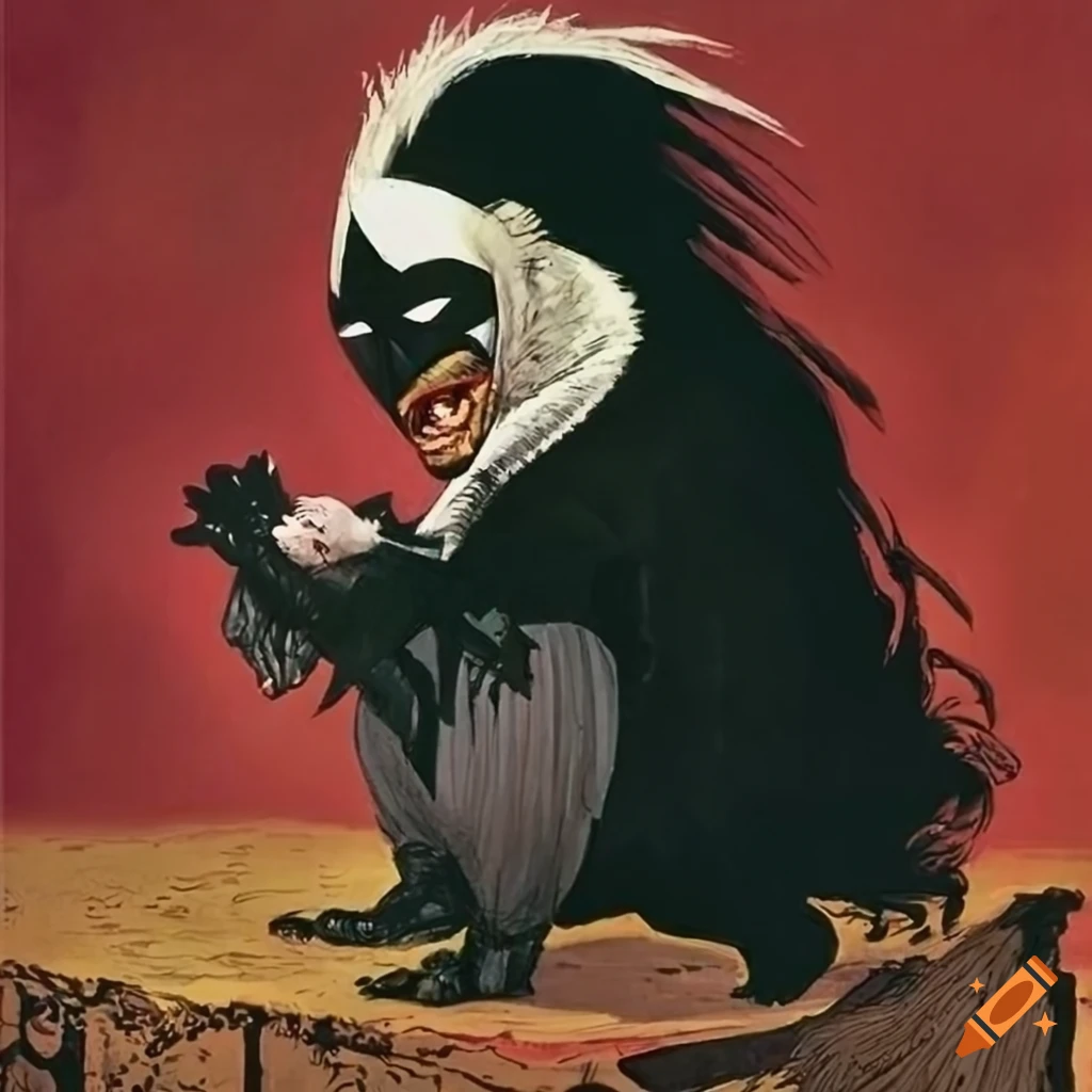 Skunk villain from batman by norman rockwell on Craiyon