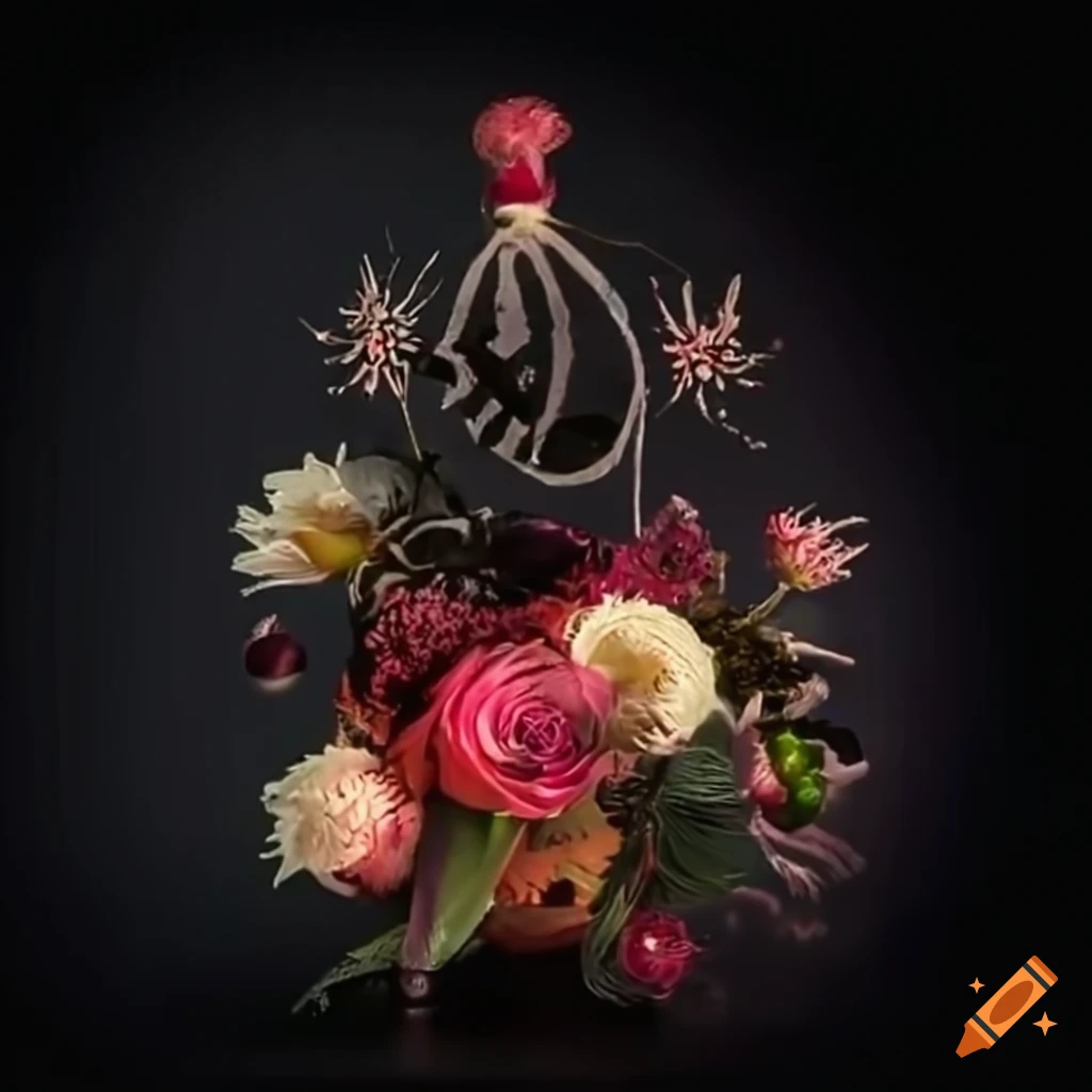 Detailed bouquet of nightmare before christmas flowers on Craiyon