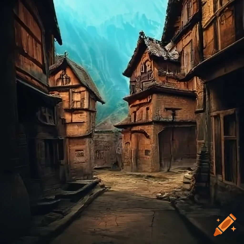 Image of an ancient village on Craiyon