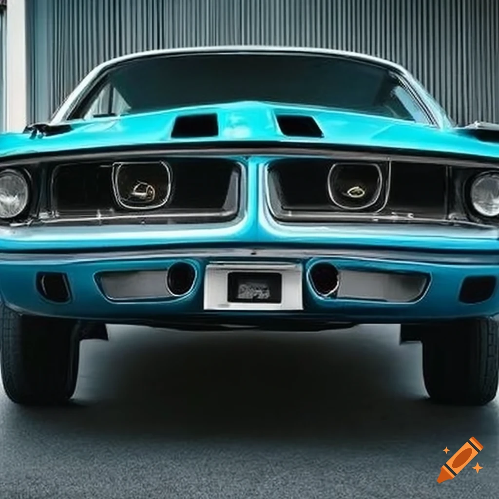 Concept car plymouth cuda in a garage