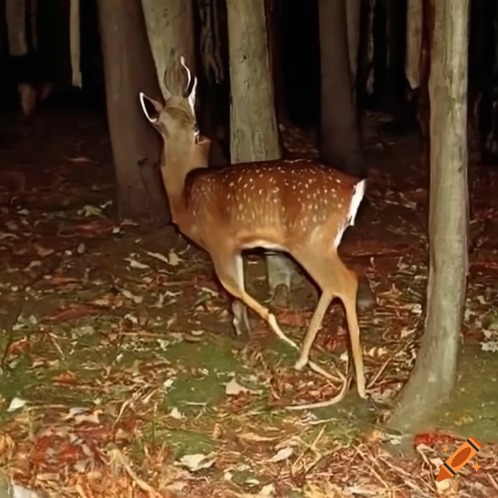 Humorous image of a drunk deer stuck in a tree on Craiyon