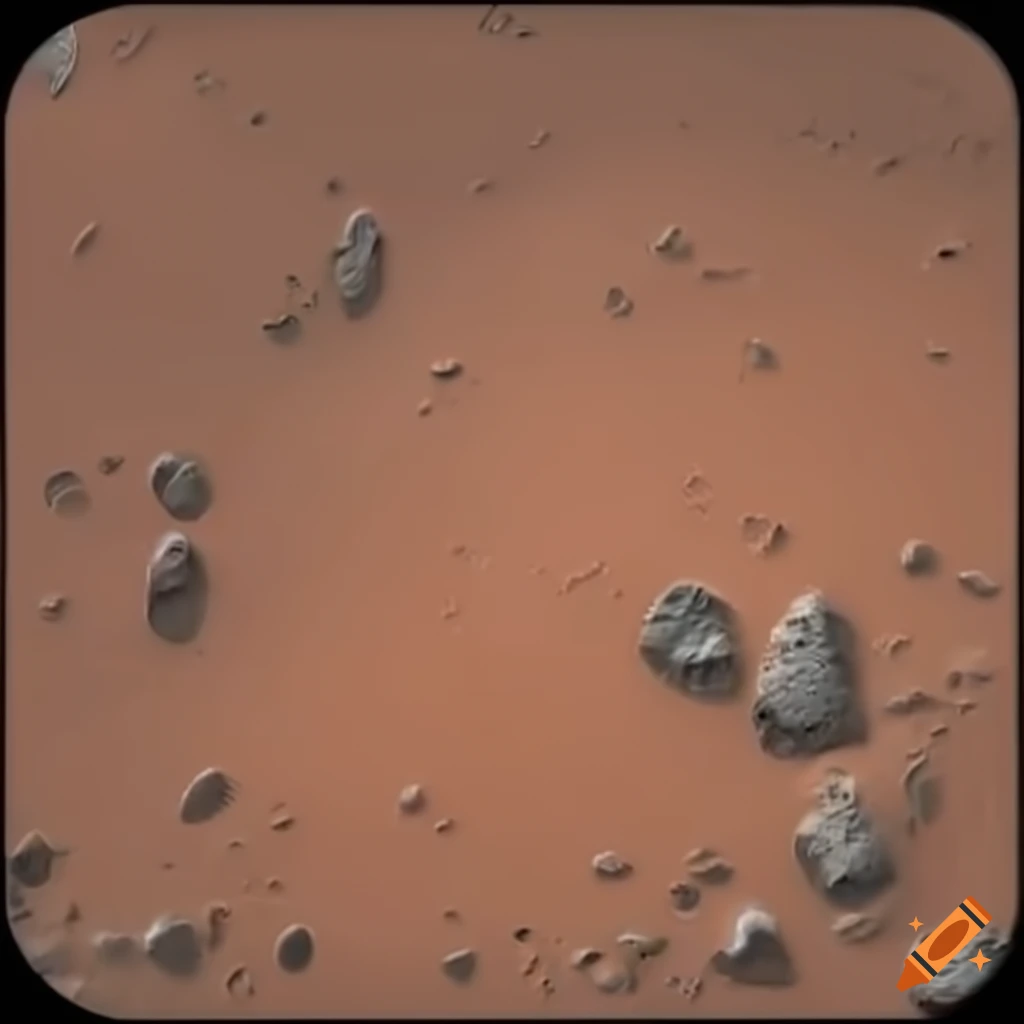 Top view of Mars' surface on Craiyon