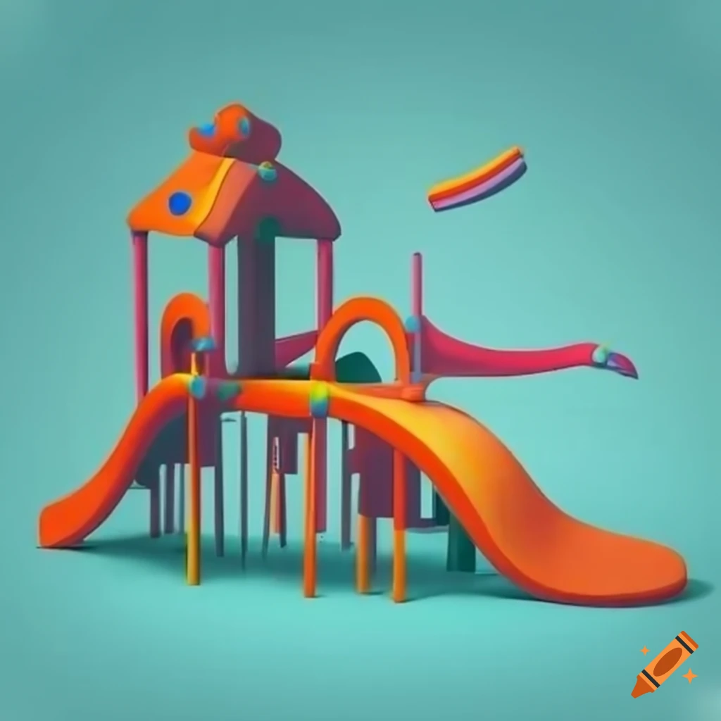 Playground in green forest on Craiyon