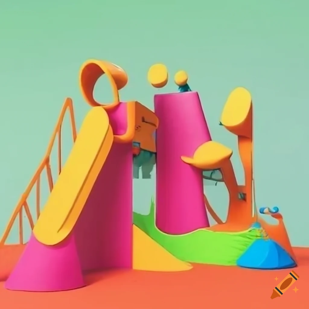 Colorful and surreal playground on Craiyon