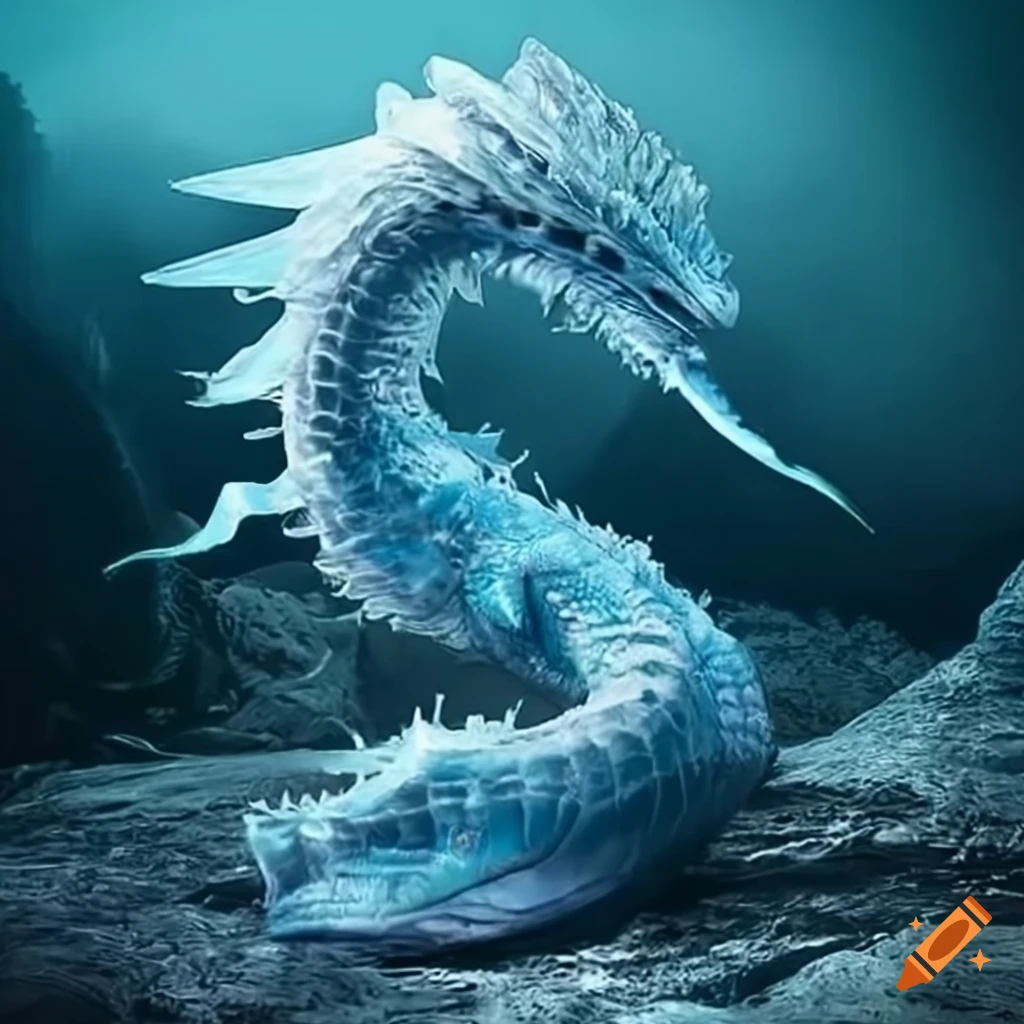 Art of a mysterious ice creature on Craiyon