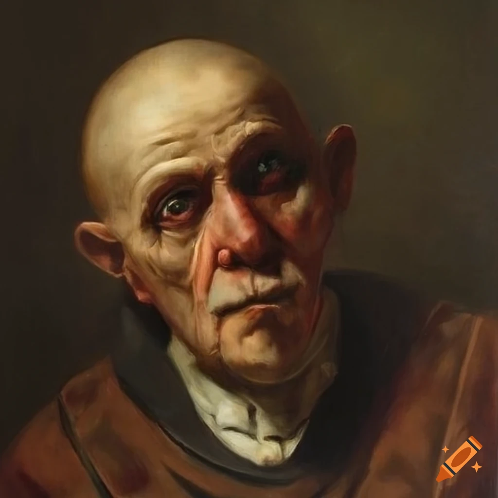 Dark painting of an innkeeper