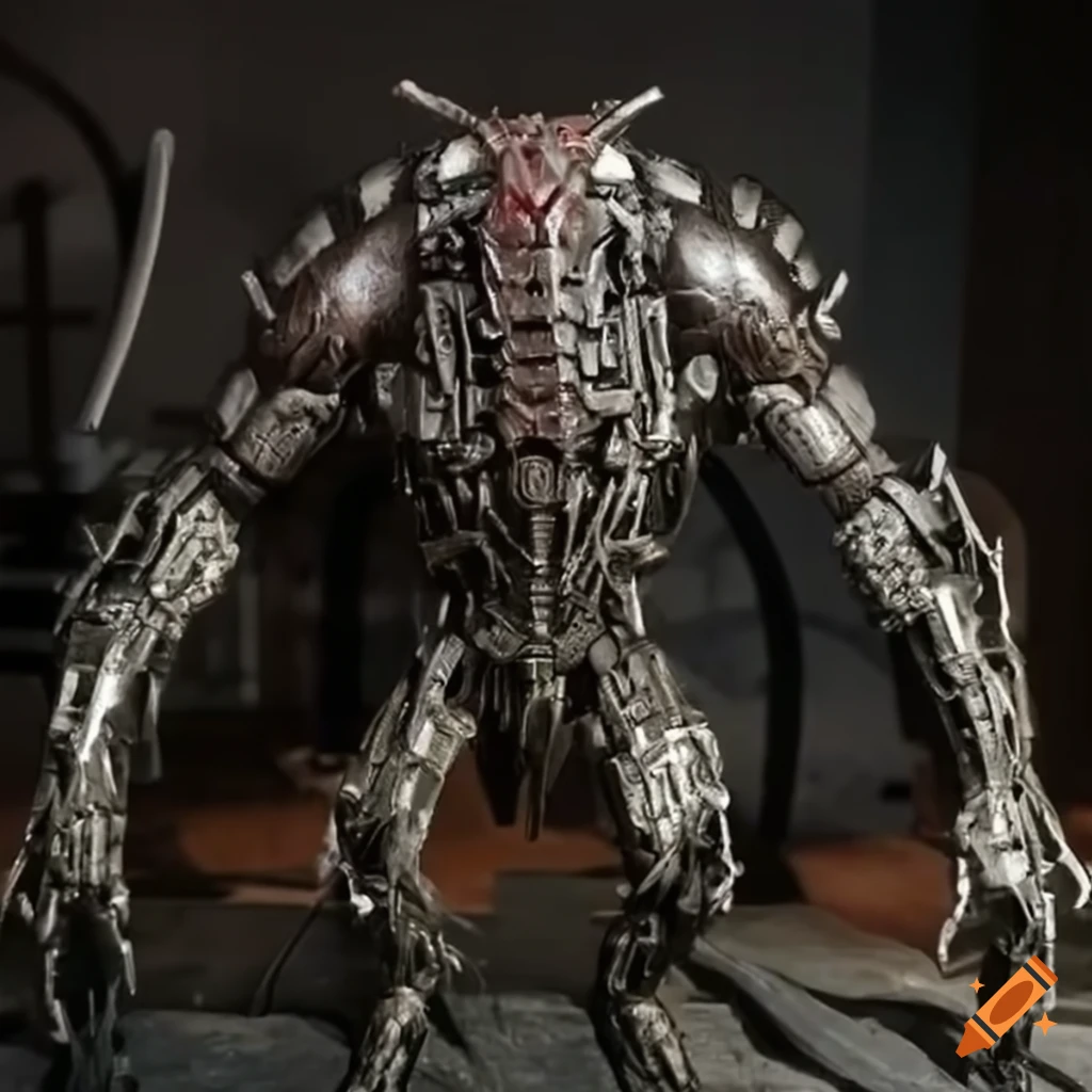 Cybernetic alien dreadnaught inspired by a cockroach on Craiyon