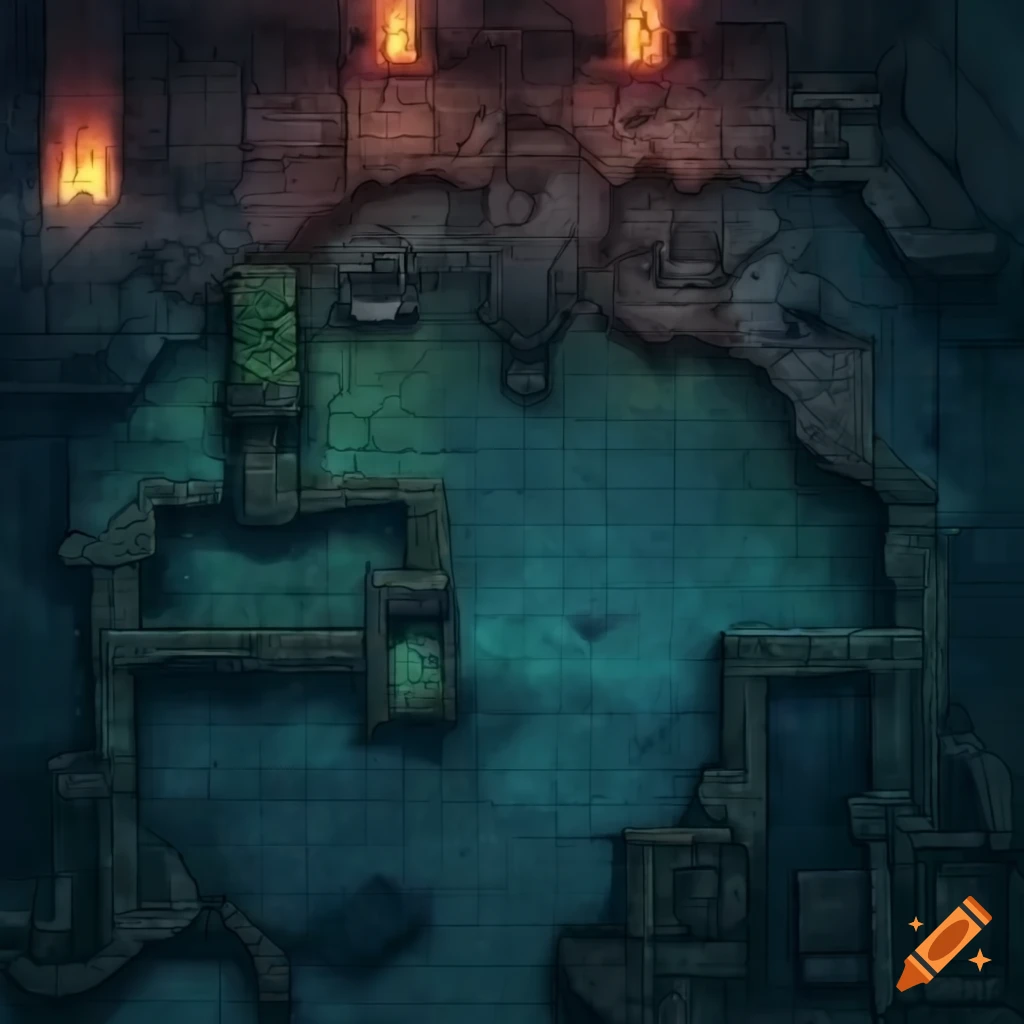 Dungeon rpg map in a forest on Craiyon