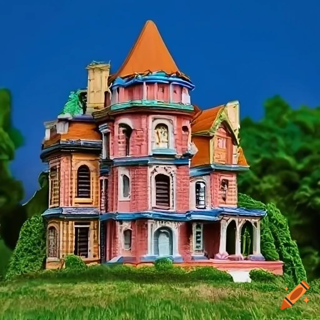 Hyper-realistic miniature mansion in a park on Craiyon