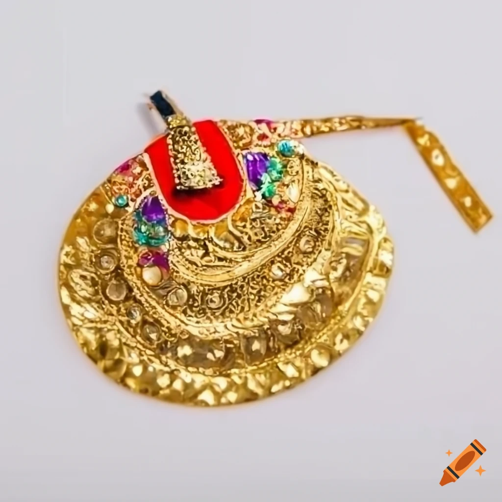 Golden hanbok brooch on white background on Craiyon