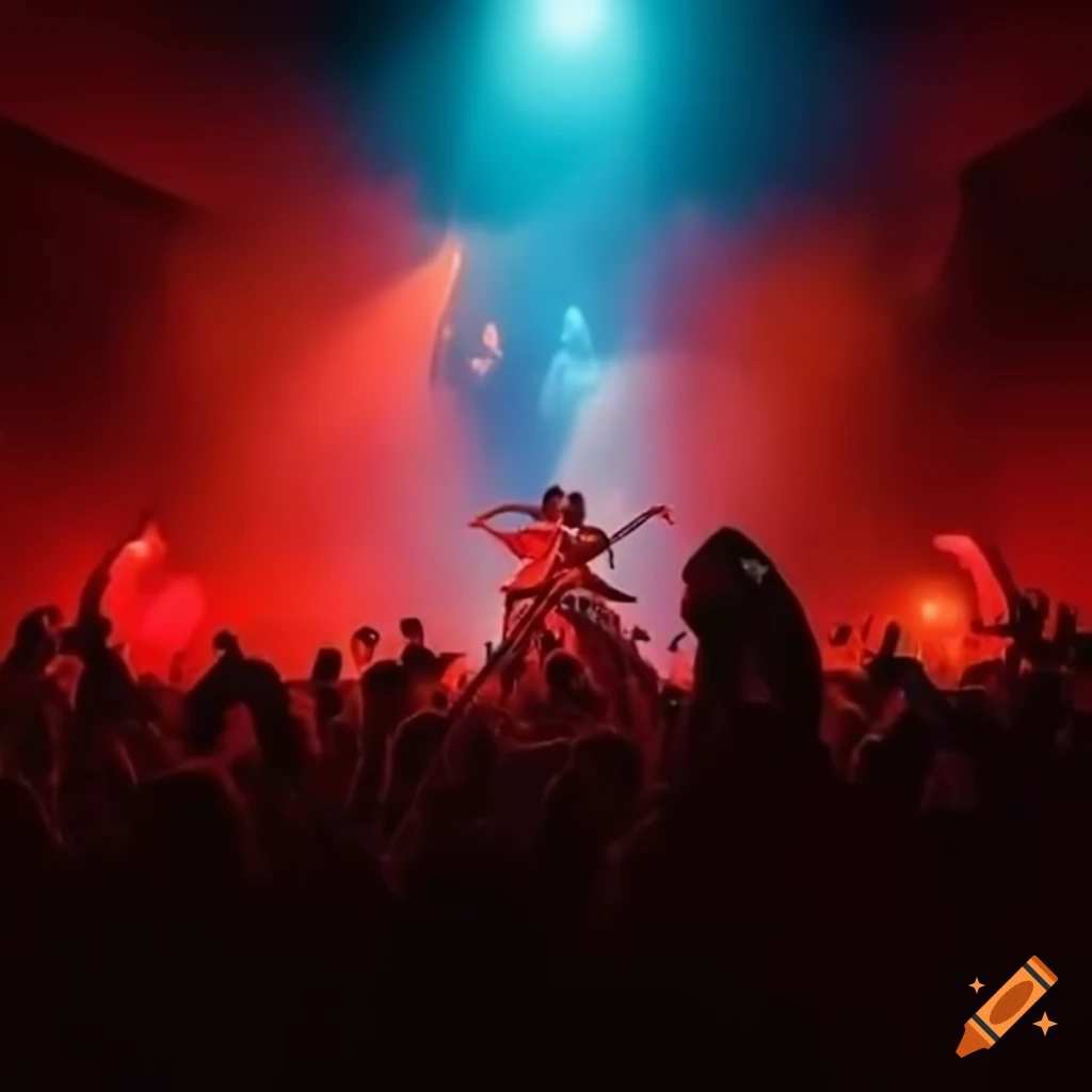 Live concert with a crowd of people