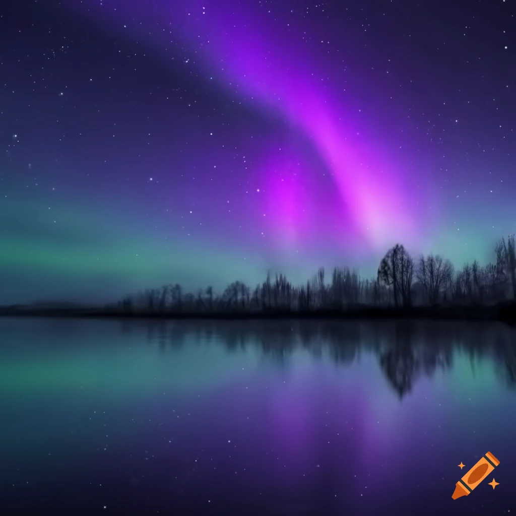 Blue And Violet Aurora Borealis On Craiyon