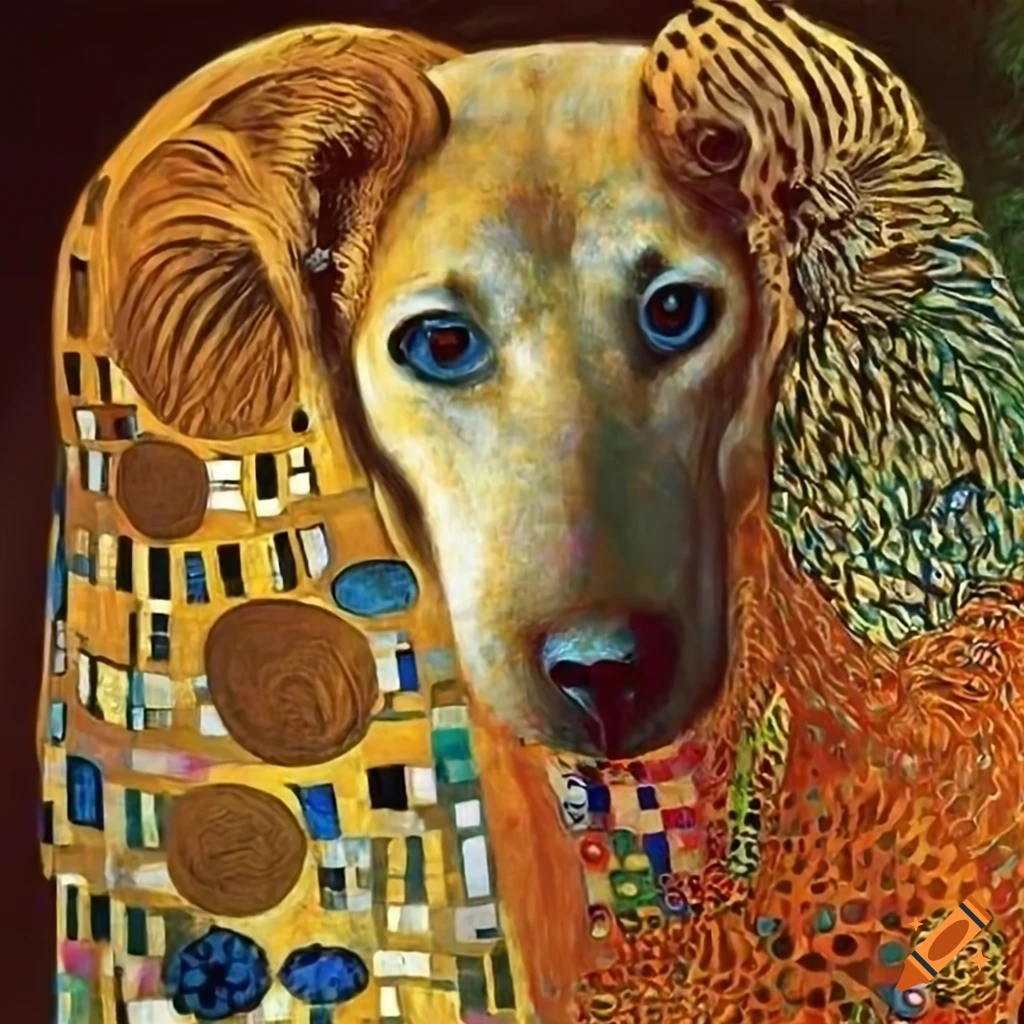 Gustav Klimt inspired animal artwork on Craiyon