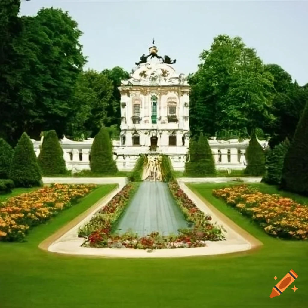 White rococo garden stairs in dresden