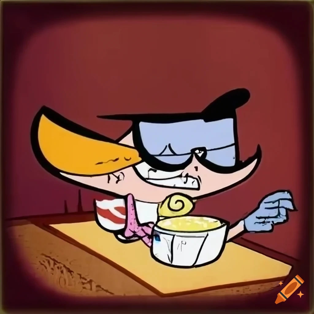 Dexter's laboratory enjoying a delicious creme brulee