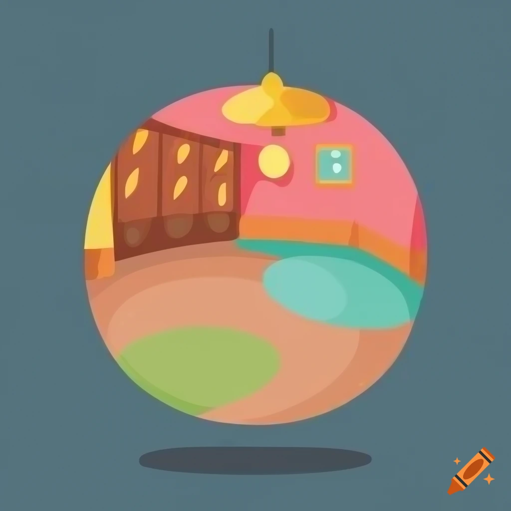 Cartoon style flat icon of a light-colored floor on Craiyon