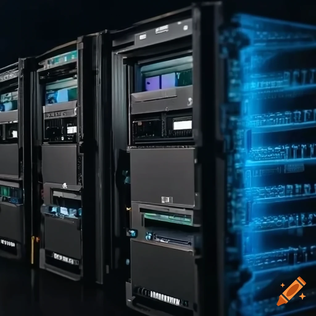 Image of a server in a data center on Craiyon