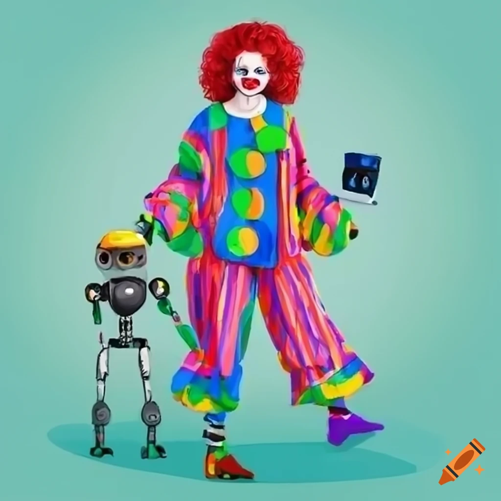 Computer and jester hat on Craiyon