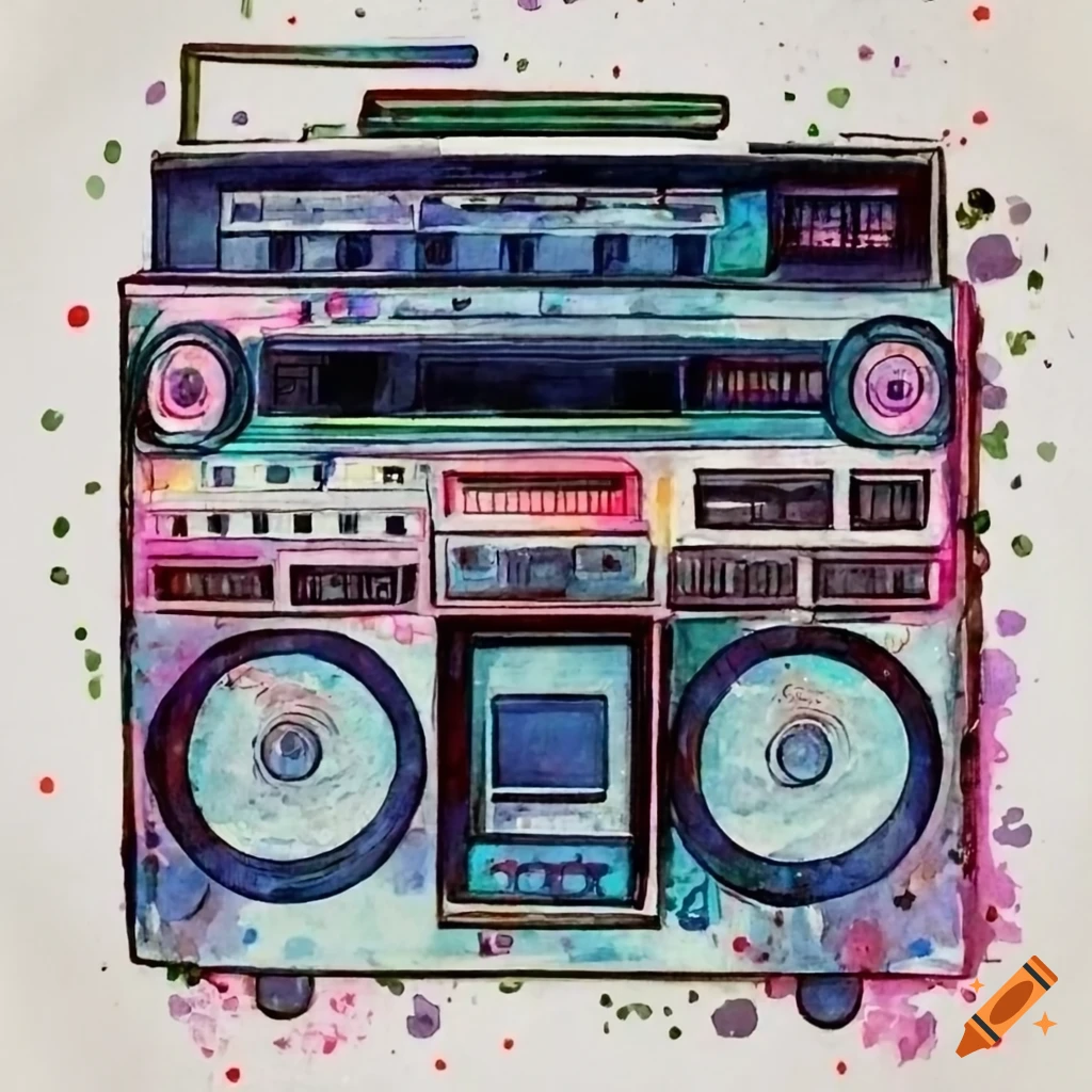 Vintage 80s pop music mixtape cartoon on Craiyon