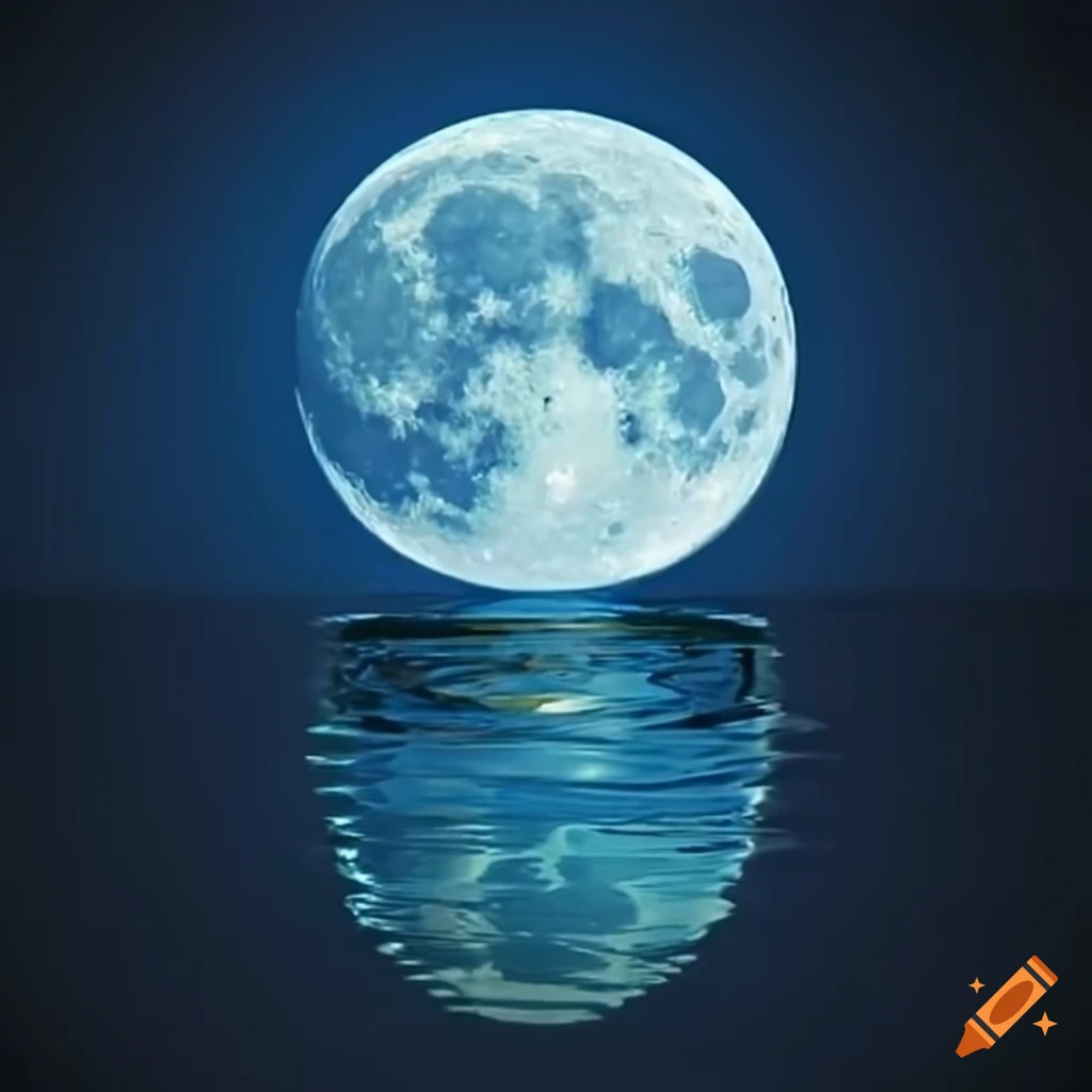 Reflection of full moon in a water cup on Craiyon