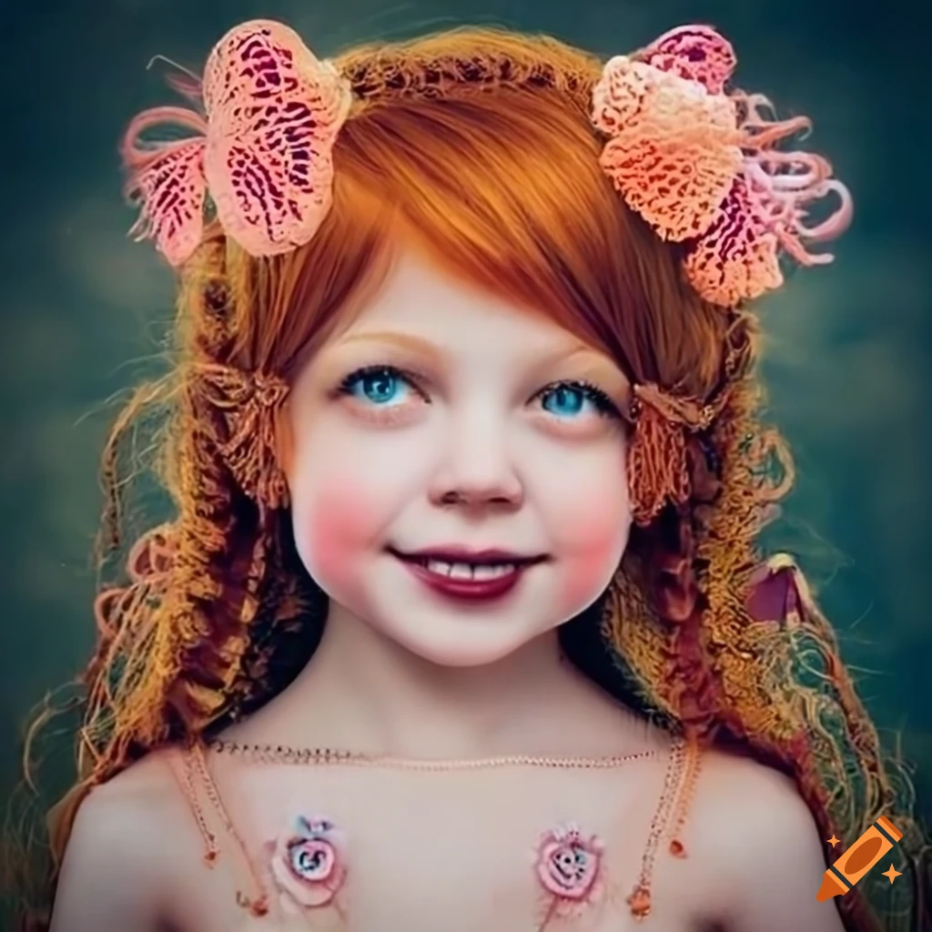 Illustration of cute ginger-haired girls on Craiyon