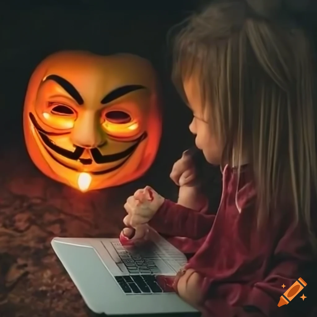 Hacker-themed Halloween decoration on Craiyon
