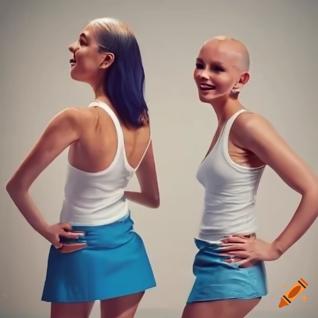 Women having a head-shaving party on Craiyon