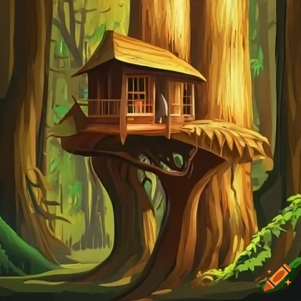 Image of a fantasy school in a treehouse on Craiyon