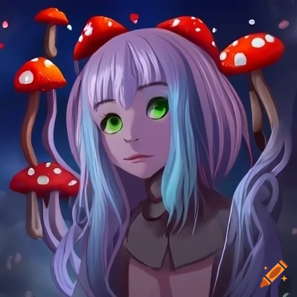 Close-up of a spider on a mushroom on Craiyon