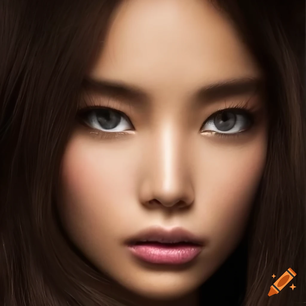 Close-up of detailed female manga eyes