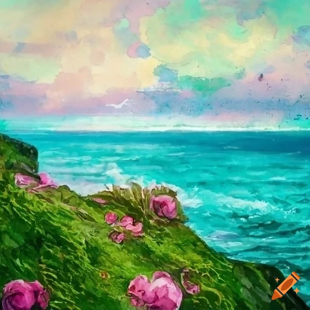 Penman sketch of the number 6 with images of maine scenery on Craiyon