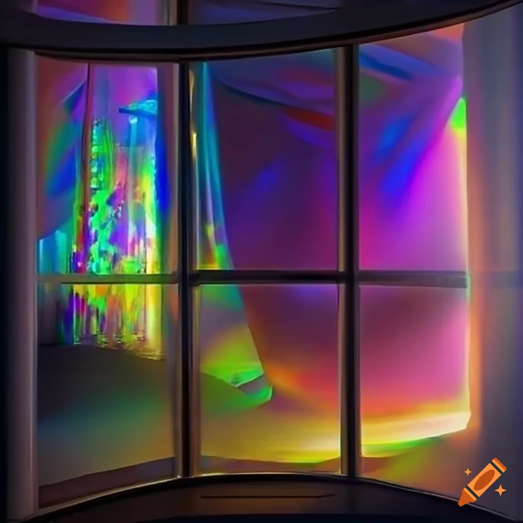 Intricately detailed virtual exhibition seen through a window