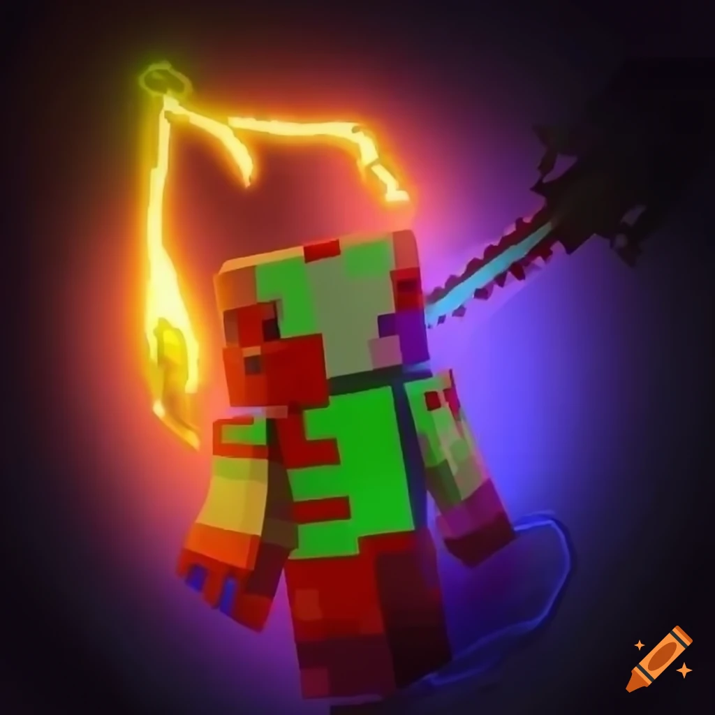 Minecraft pvp advertisement on Craiyon